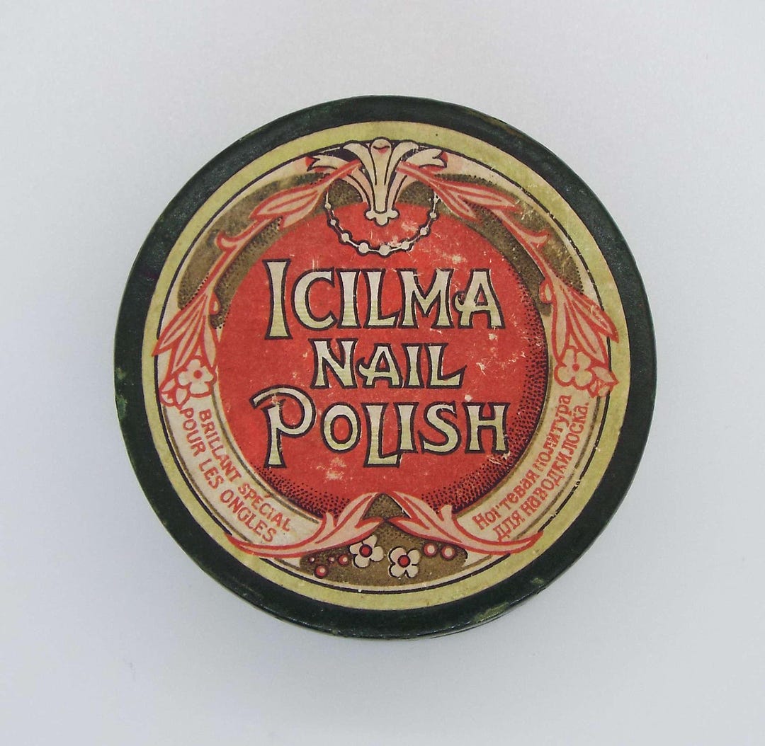 Rare Antique Icilma Nail Polish Pot Vanity Storage Art Nouveau Wood Pot ...