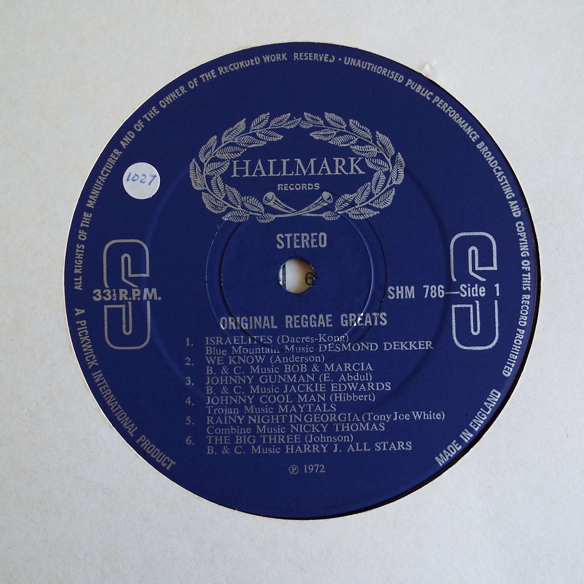 Original Reggae Greats LP Vintage Vinyl Record UK Pressing Ska Reggae ...