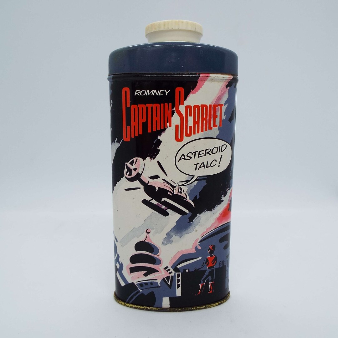 Vintage Captain Scarlet Asteroid Talc Tin 1969 the House of Romney ...