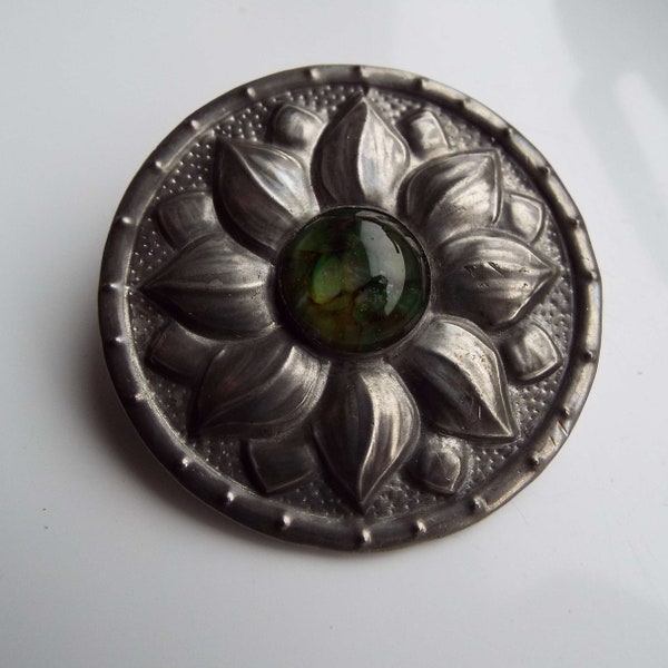 Repousse Brooch - Etsy