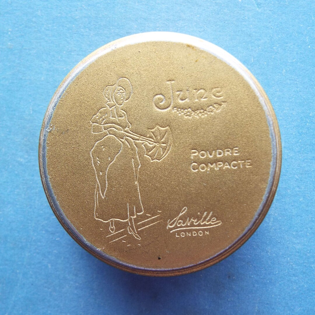 Vintage Saville Powder Compact June Poudre Compacte Vanity Storage Art ...