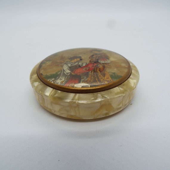 Vintage Celluloid Powder Compact Japanese Scene to Li… - Gem