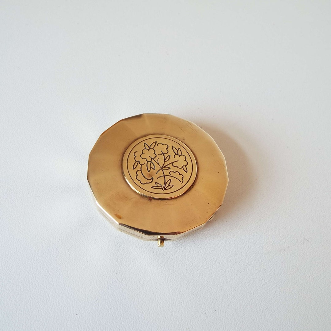 Vintage Yardley Powder Compact Gold Tone With Flowers Vanity Case ...