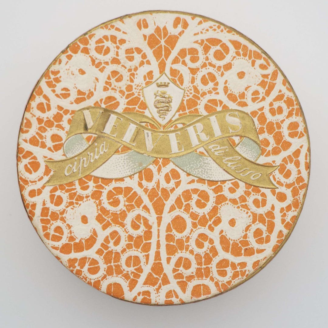 Vintage Powder Box Italian Velveris Luxury Powder Unused Dusting Powder ...