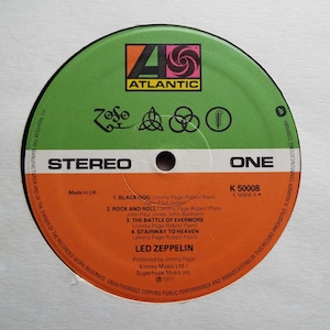 Vintage Led Zeppelin Untitled Vinyl Record LP Album UK Pressing Rock ...