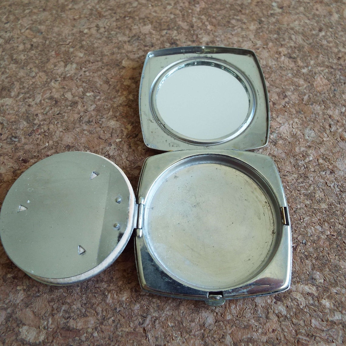 Vintage Art Deco Stratton's Self Compressing Powder Compact Chrome and ...