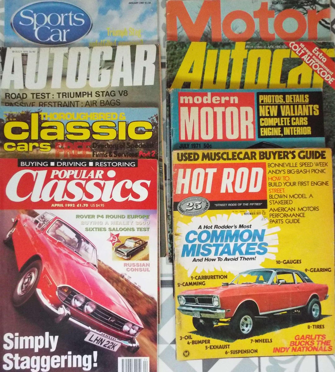 Vintage Classic Car Magazines Hot Rod Modern Motor Autocar Popular ...