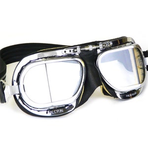 Halcyon Mark 49 Compact Motorcycle Goggles, Black Leather With Chamois ...