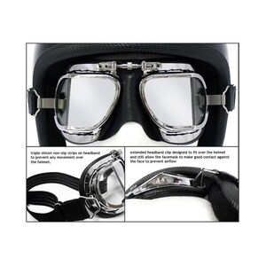 Halcyon Mark 49 Compact Motorcycle Goggles, Black Leather With Chamois ...