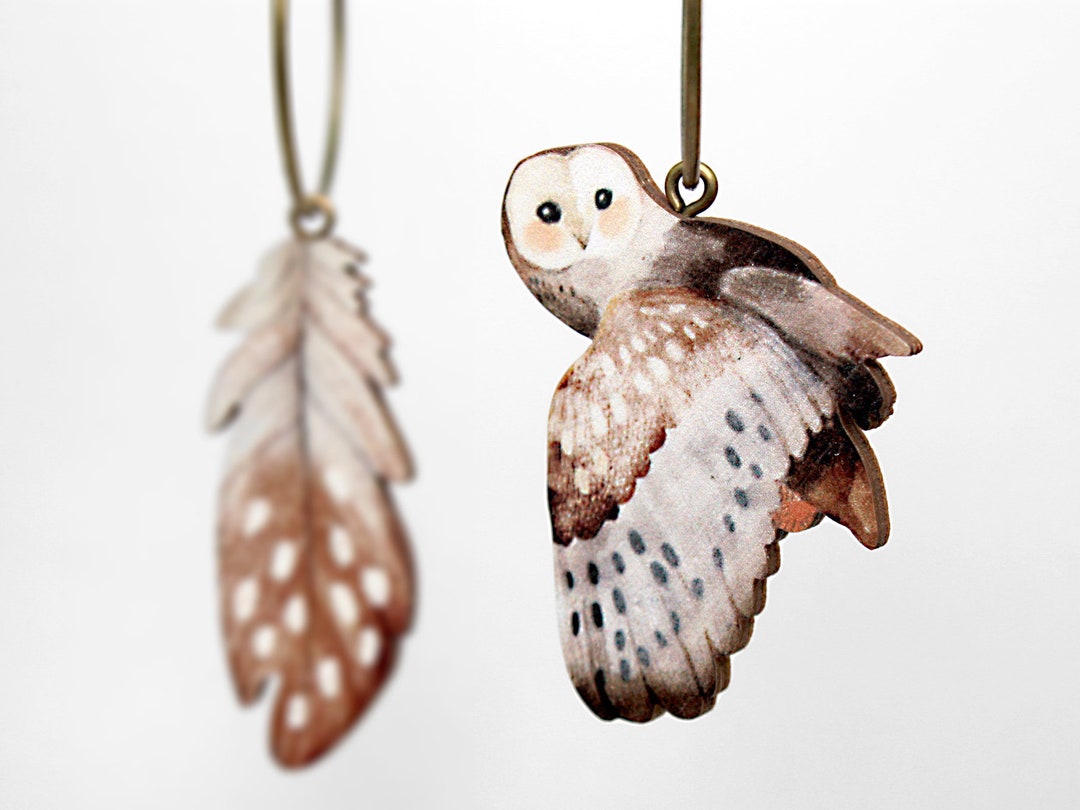 Whimsical Hoop Earrings Creole up UP & Away Hoops Feather Mismatching ...