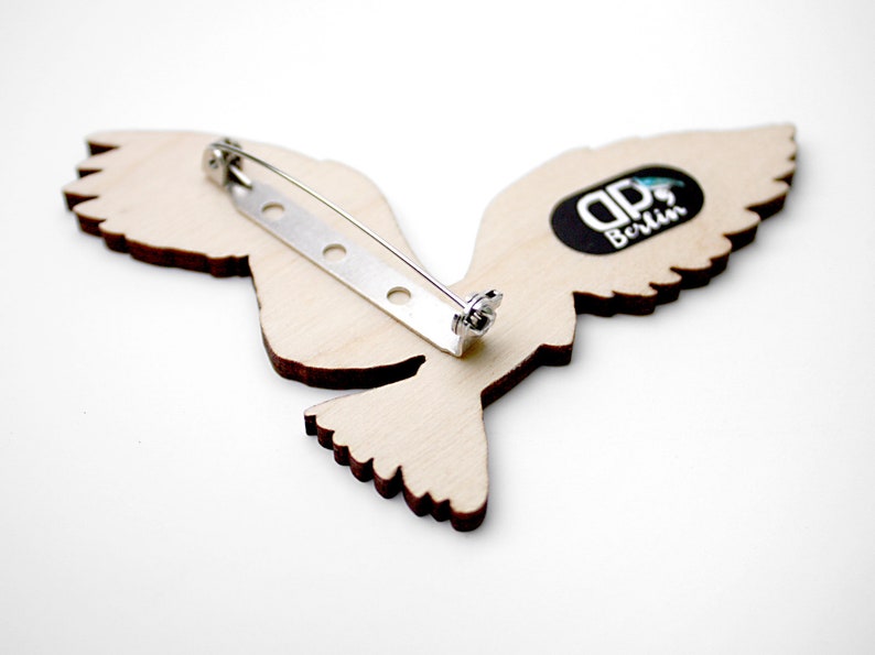 Wooden Brooch Pin Vintage WINGS WIDE OPEN Large Flying Barn - Etsy