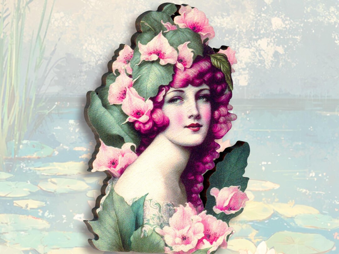 BOUGHT MYSELF FLOWERS ++ Art Nouveau Lady 20s 30s Flapper Vintage Style ...