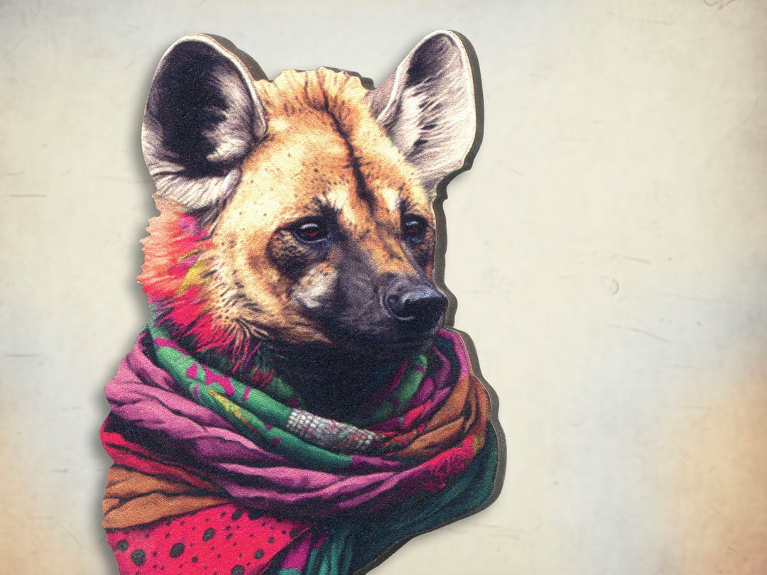 EDWINA THE HYENA ++ Whimsical Wooden Brooch Pin Vintage Style Gift ...