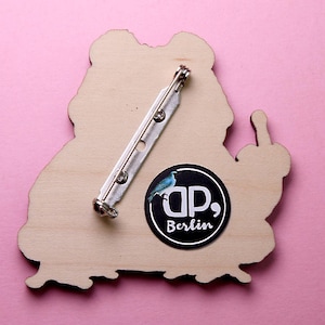 FROG YOU ++ Whimsical Wooden Brooch Pin Vintage Style Gift Surreal ...