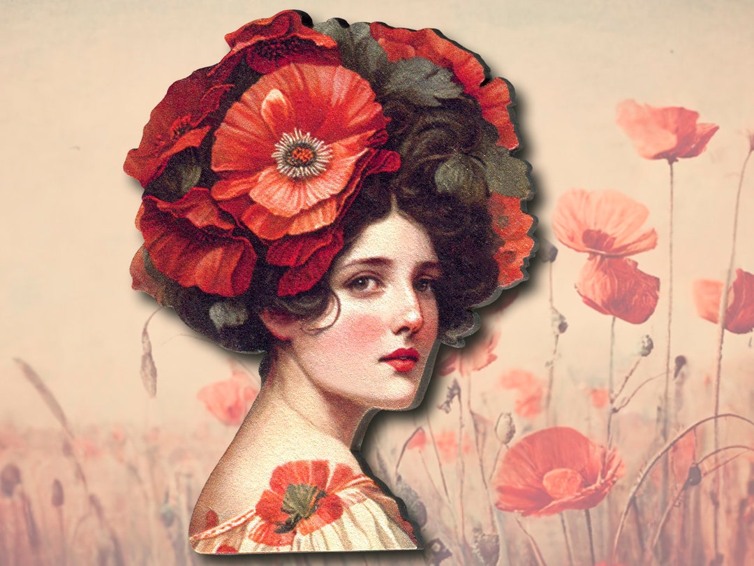 M. POPPYNS ++ Art Nouveau Lady 20s 30s Flapper Vintage Style Collage ...