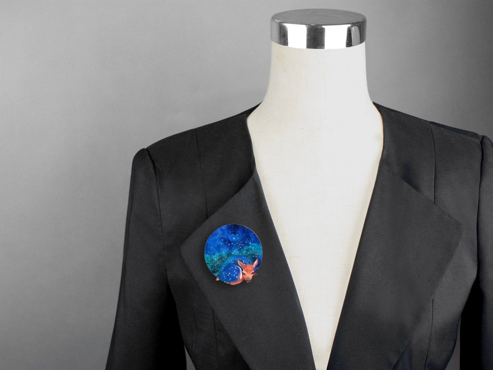 Large Whimsical Wooden Brooch Pin spacedeer Large | Etsy