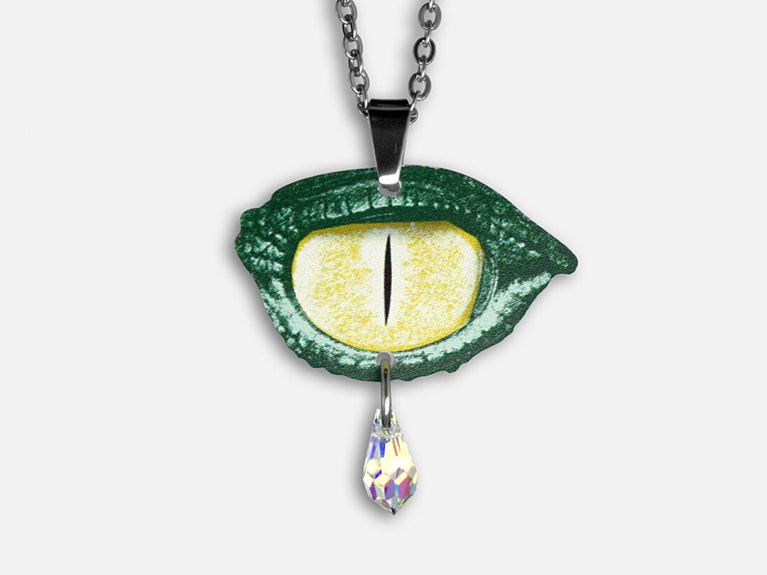 Statement Whimsical Acrylic Necklace crocodile Tears Alligator Vintage ...