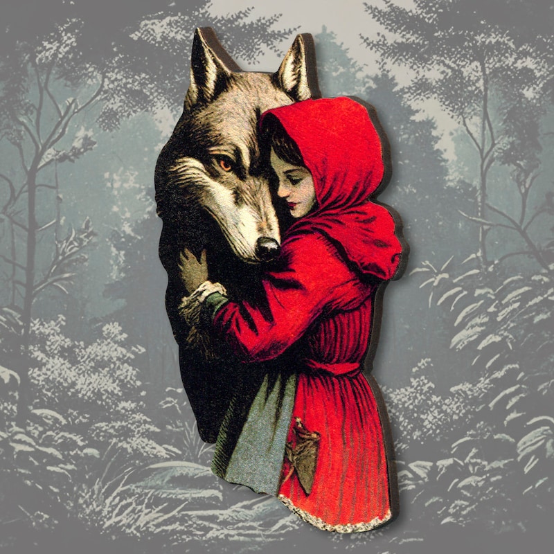 Red Hood Wolf Pin - Etsy