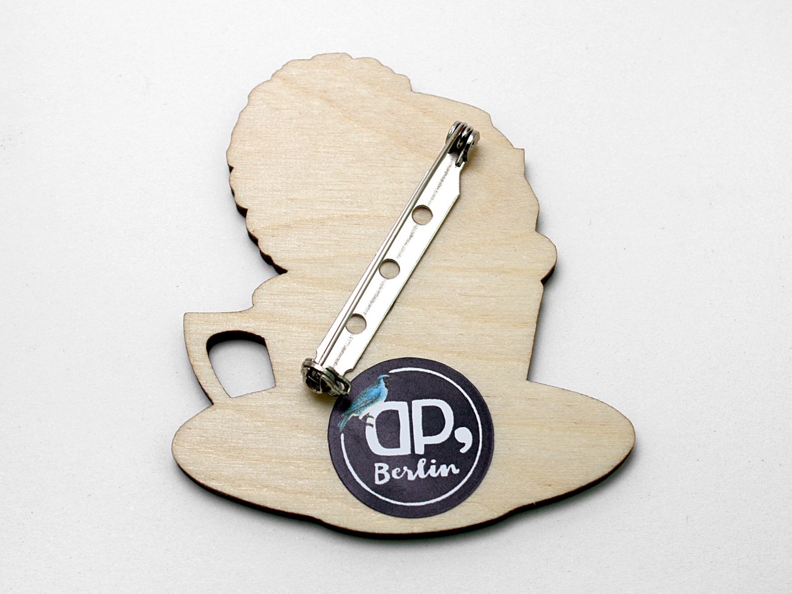 Wooden Brooch Pin "LADY GREY" Tea Cup Collage Victorian Art Nouveau ...
