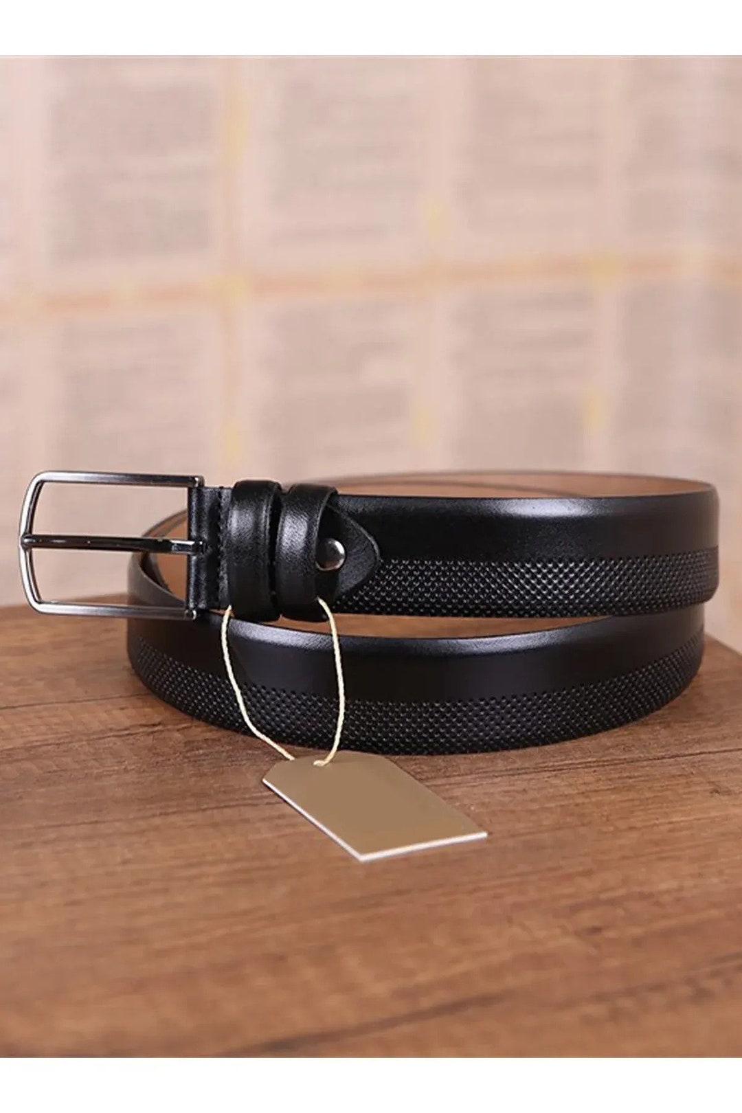 Black Mens Belt Expensive Jeans Dotted Texture Elegant Gents Genuine ...