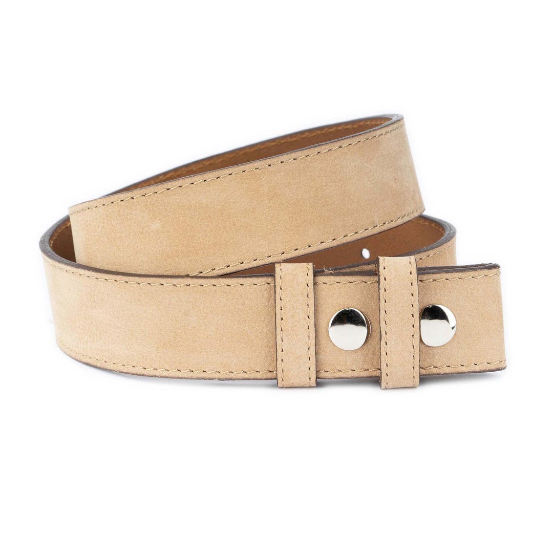 Light Taupe Snap Belt Nubuck Leather for Changeable Buckles Replacement ...
