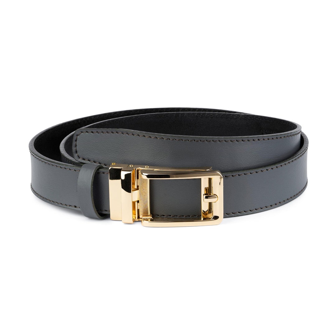Men's Gold Buckle Belt - Comfort Click Belt - Men's Gray Belt - Mens ...