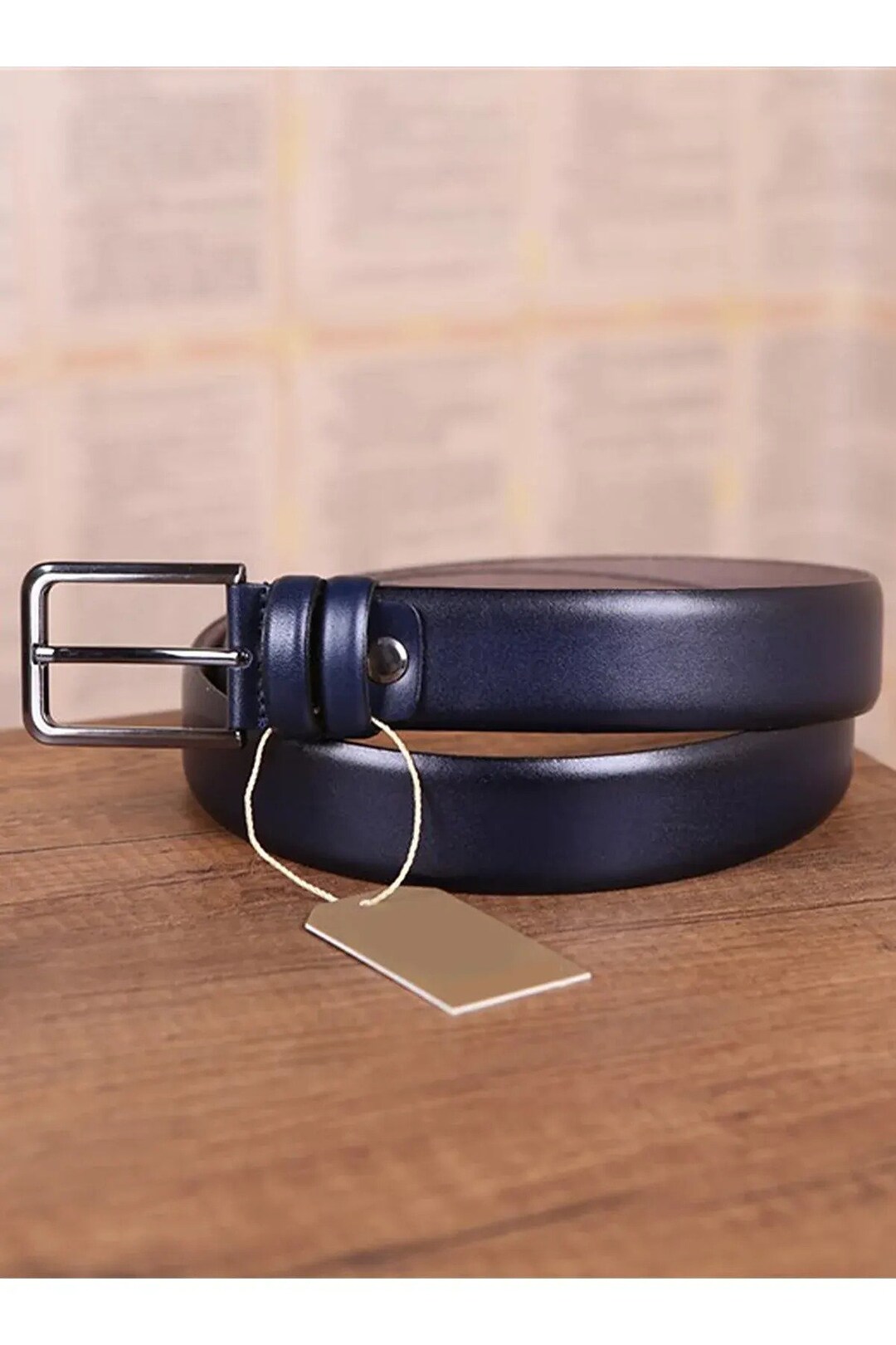 Blue Mens Belt Dress Elegant Genuine Leather Gents Belt for Trousers ...