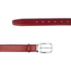 Burgundy Red Belt for Men With Silver Buckle Top Quality Genuine ...