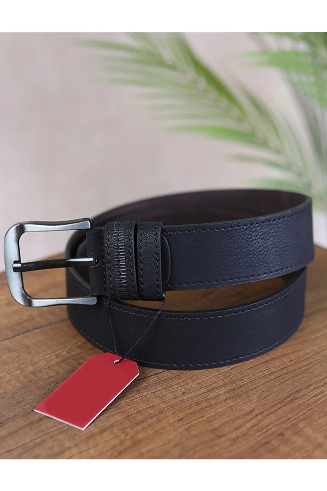 Black Gents Vegan Belt Soft Wide Jeans Casual Belt Mens Leather Belt ...