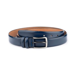 Mens Royal Blue Belt for Suit Genuine Leather 1 1/8-inch Dress Real ...