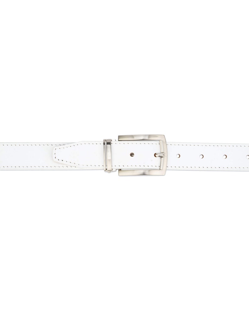White Belt Mens White Leather Belt White Dress Belt 30 Mm | Etsy