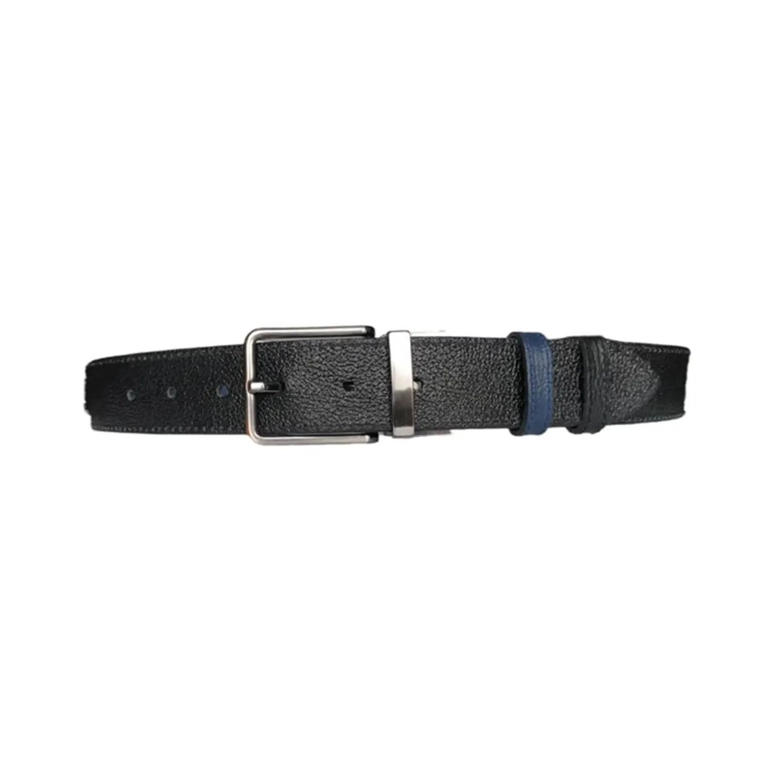 Black Blue Reversible Gents Belt Pebbled Calf Leather Dressing Belts ...