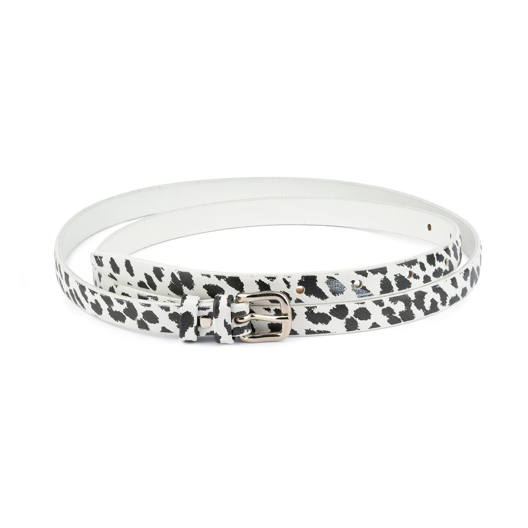 Zebra Print Belt - Animal Print Belt Black and White - Skinny Belt ...