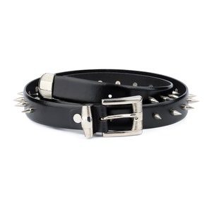Studded Belt - Spiked Belt - Studded Leather Belt - Spike Belt - Black ...