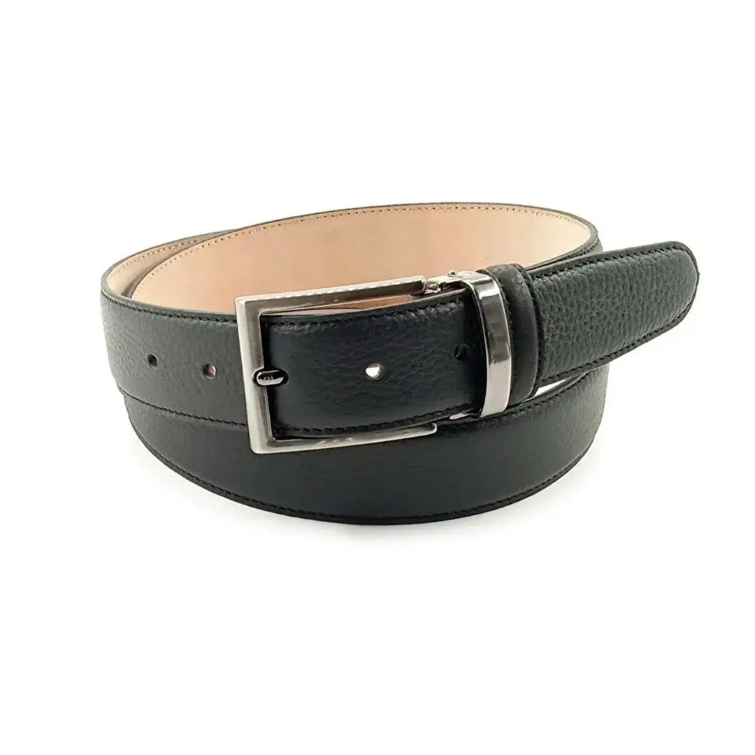 Dressing Belts for Men Black Pebble Leather Real Leather Gents Belt for ...