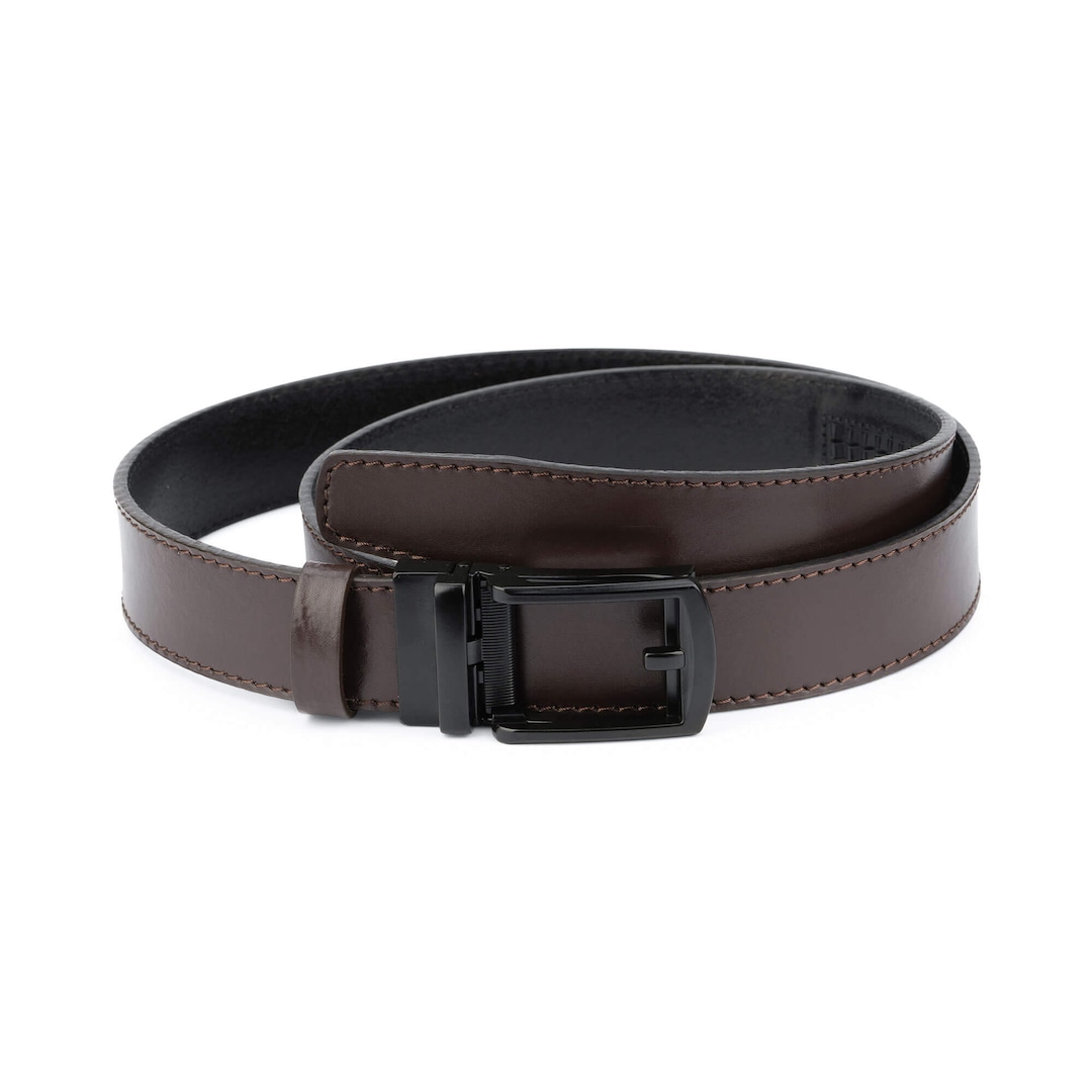Brown Comfort Click Belt - Belt With Slide Buckle – Mens Click It Belt ...