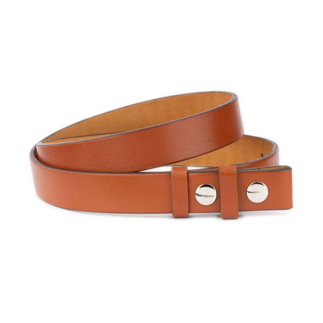 Tan Snap Belt Buffalo Leather for Changeable Buckles Replacement Belt ...
