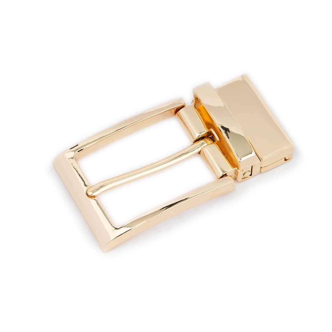 Gold Belt Buckle Reversible - for Leather Belts 35 Mm - Golden Buckle ...