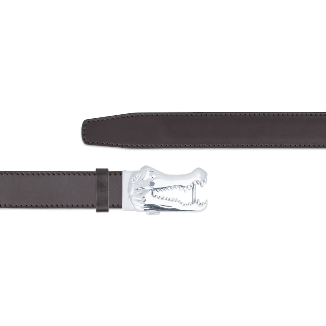 Comfort Click Belt - Brown Ratchet Belt - Crocodile Head Buckle ...