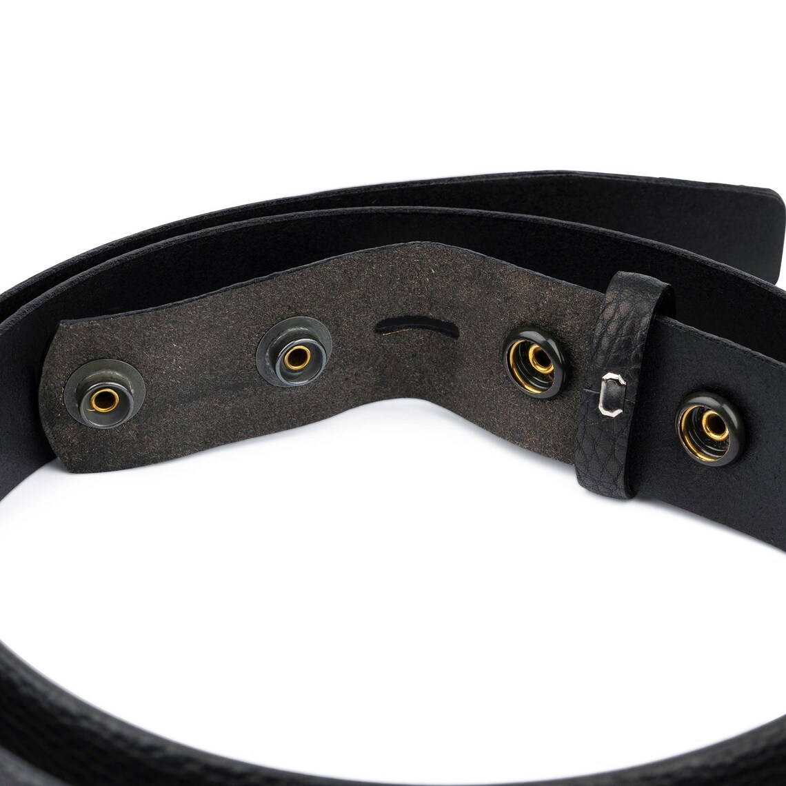 Black Leather Belt Without Buckle Mens Belts for Buckles Pebbled Soft ...