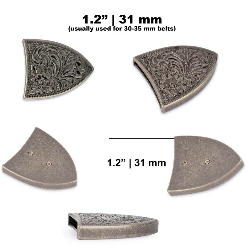 Metal Belt End Tips - Western Belt Tips - Belt Tips Hardware - Belt ...