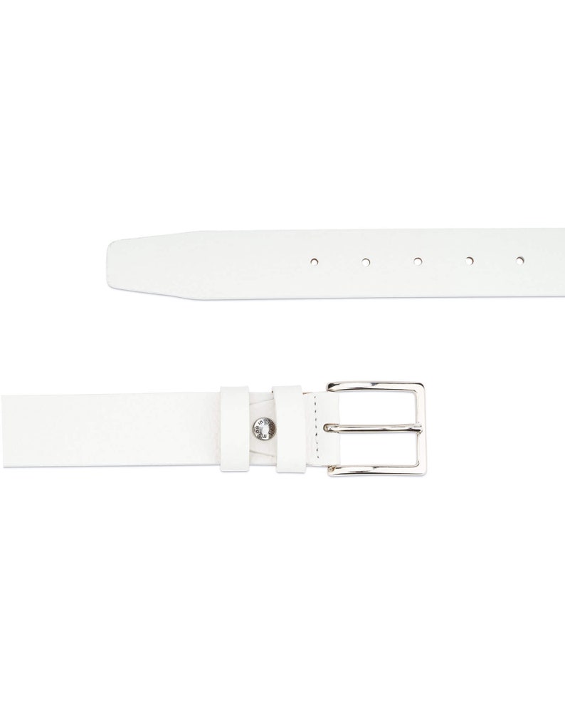 Men's White Leather Belt - Mens White Dress Belt - White Belt Mens ...