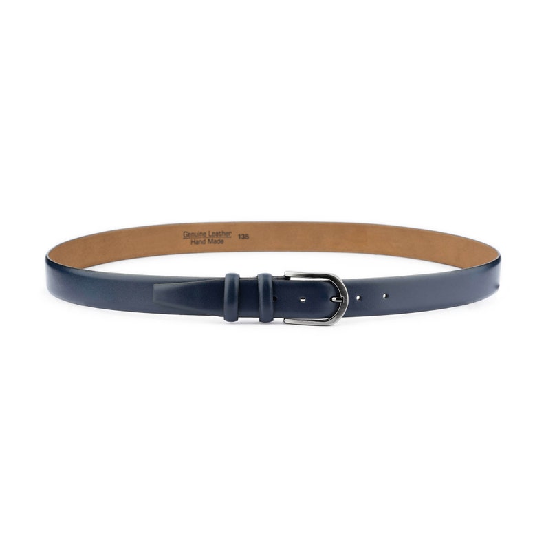 Mens Dress Blue Belt - Genuine Leather 3.5 Cm - Navy Blue Belt for Men ...