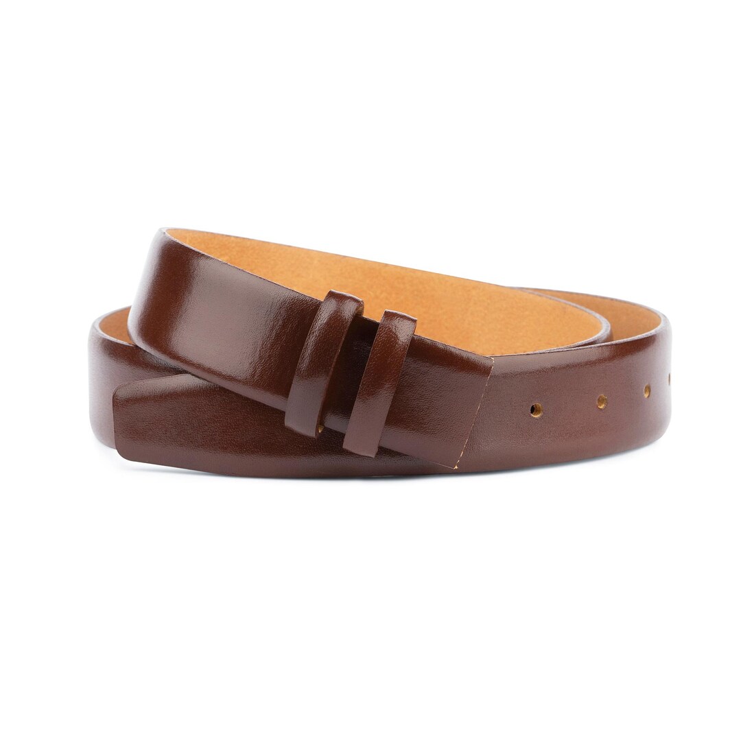 Brown Leather Belt With No Buckle Mens Belts for Buckles Without ...