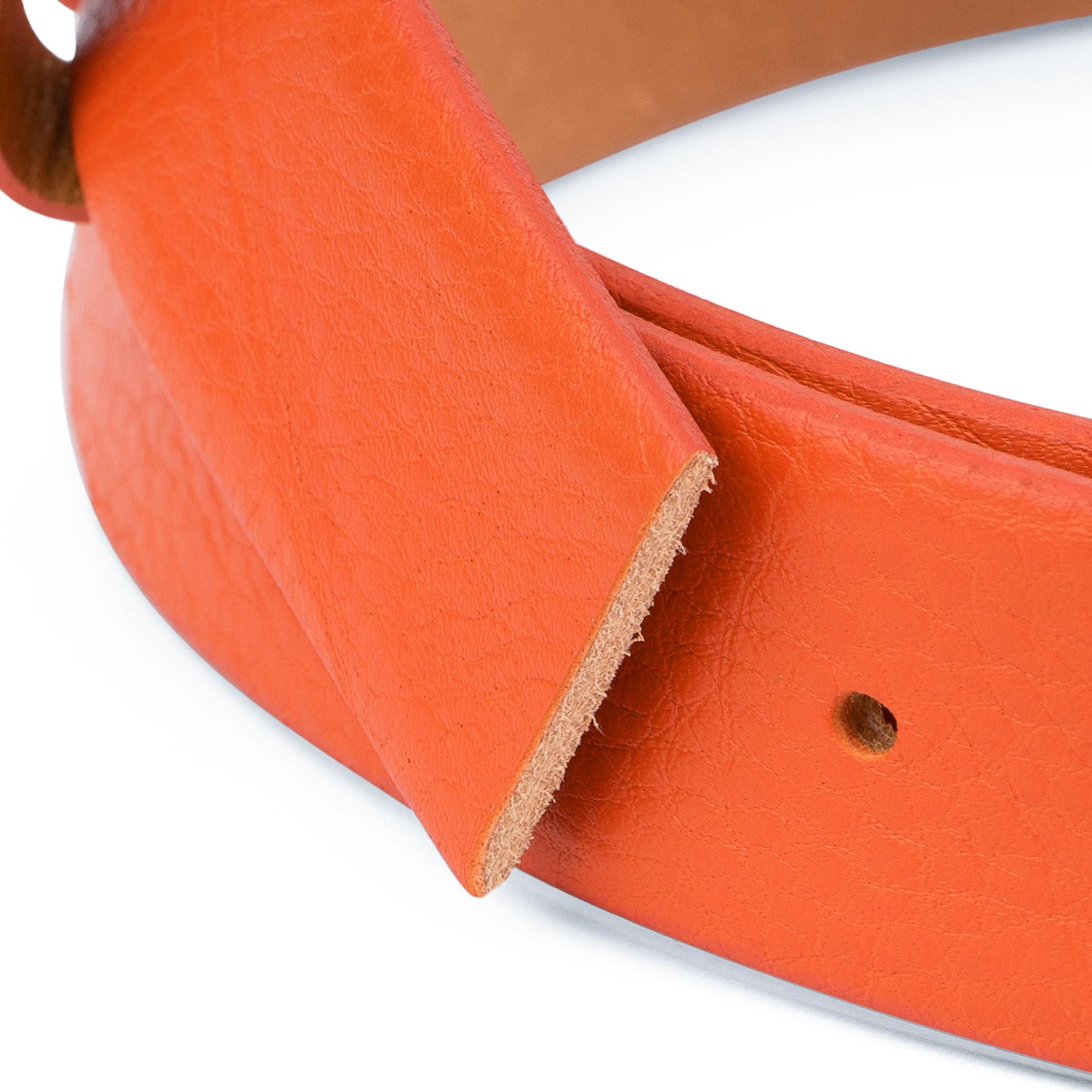 Orange Leather Belt Without Buckle Mens belts Replacement belt | Etsy