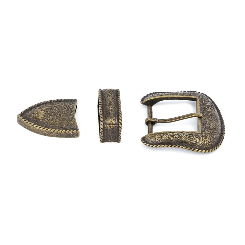 Bronze Belt Buckle Western Buckle Set 3 Piece Mens Belts - Etsy