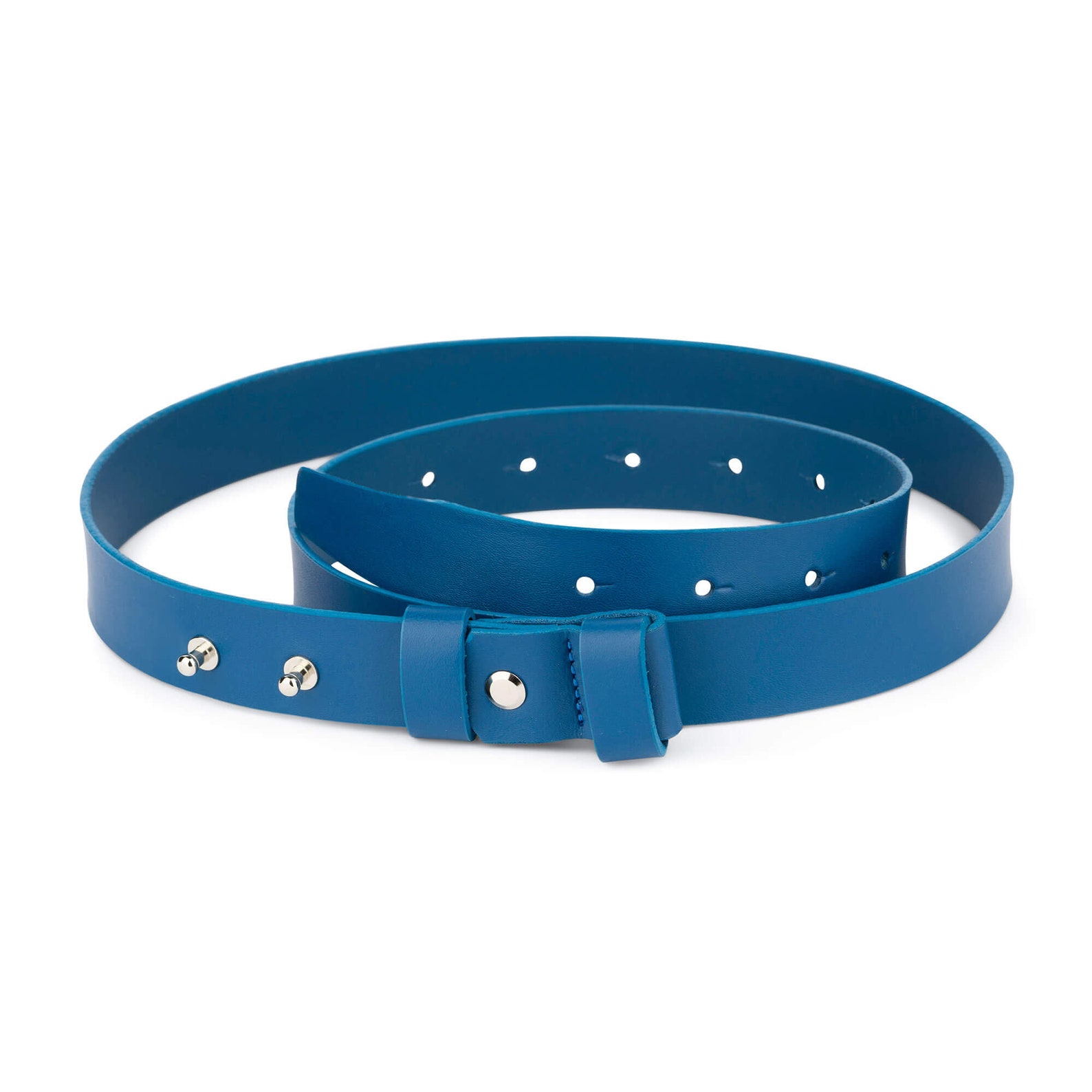 Royal Blue Belt Womens - Leather Belt Without Buckle - Womens Blue Belt ...