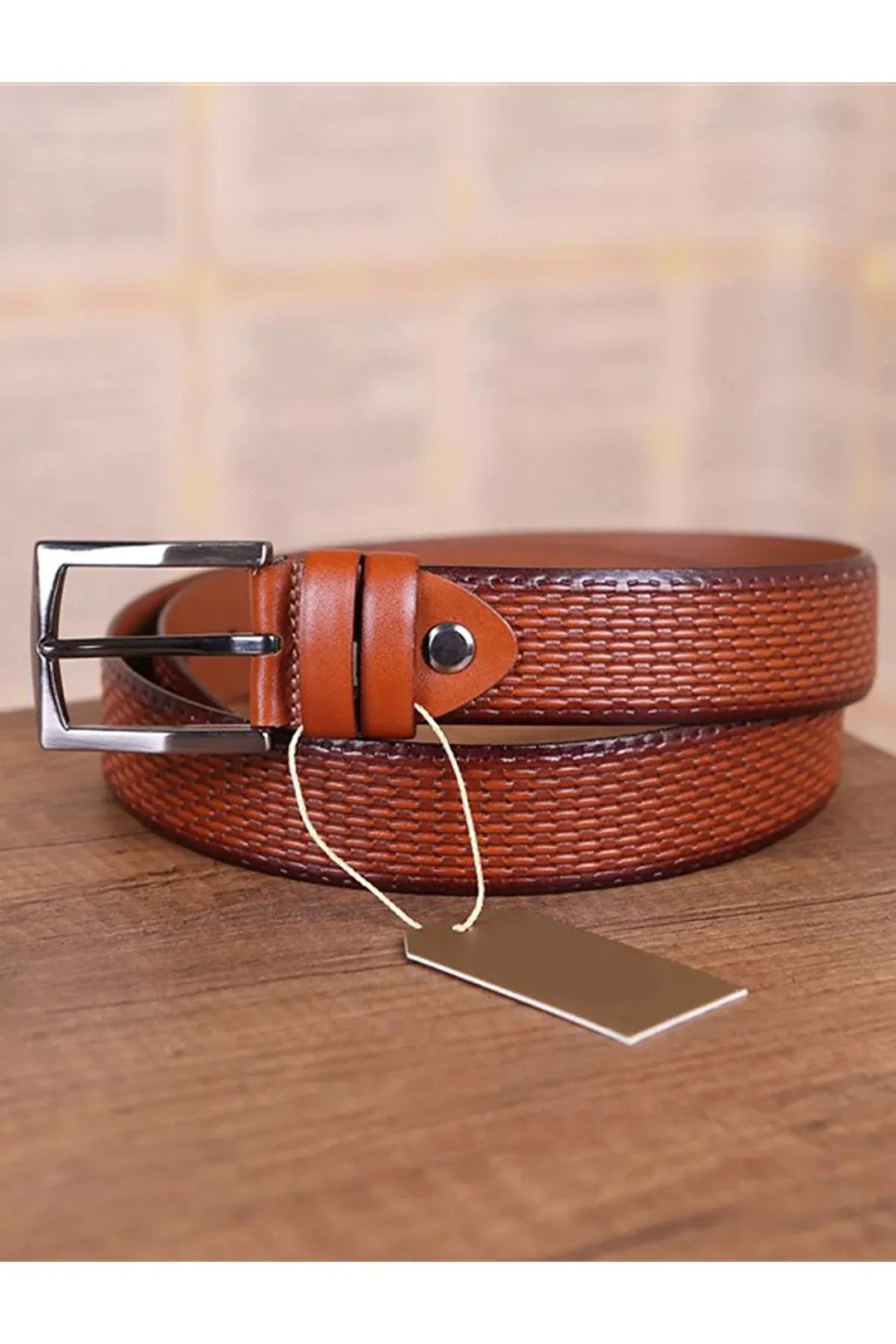Cognac Gents Leather Belt for Pants Jeans Belt Genuine Leather Textured ...
