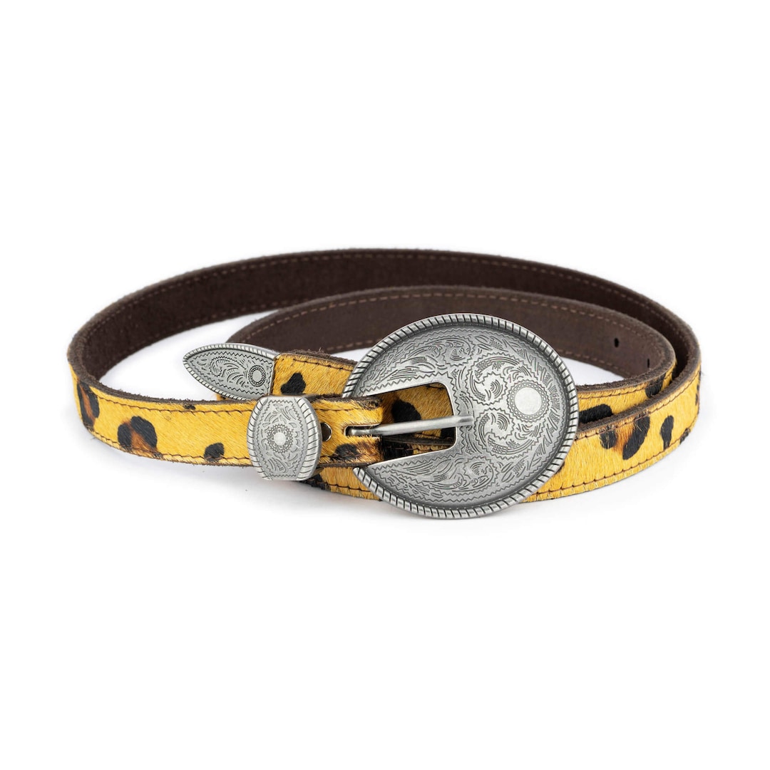 Leopard Print Belt - Western Belts for Women - Leopard Calf Hair Belt ...