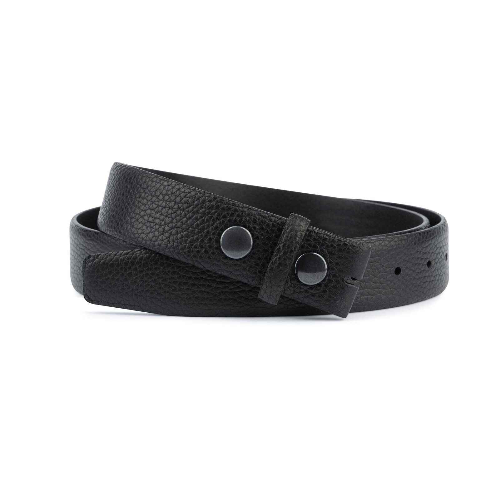 Black Leather Belt Without Buckle Mens Belts for Buckles Pebbled Soft ...